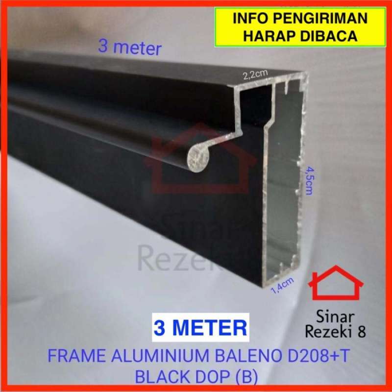 Promo Frame Aluminium Hitam Handle Kaca Pintu Lemari Kitchen Profil Fhd ...