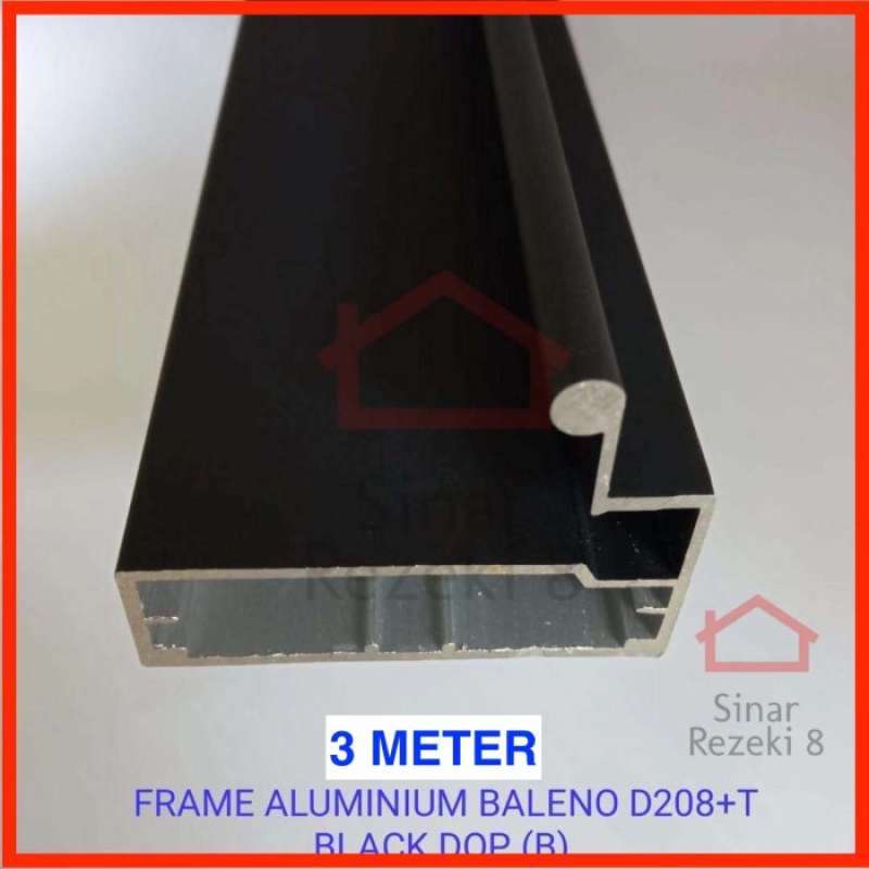 Promo Frame Aluminium Hitam Handle Kaca Pintu Lemari Kitchen Profil Fhd ...