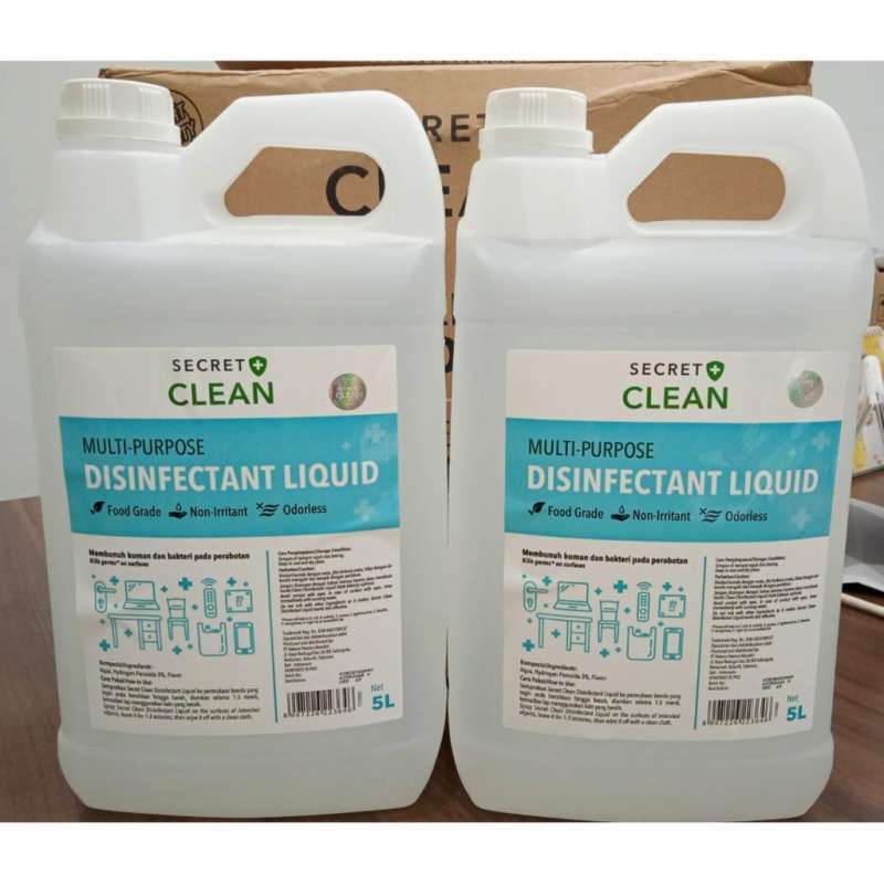 Promo Secret Clean Disinfectant Liquid 5 Liter Food Grade Diskon 27% Di ...
