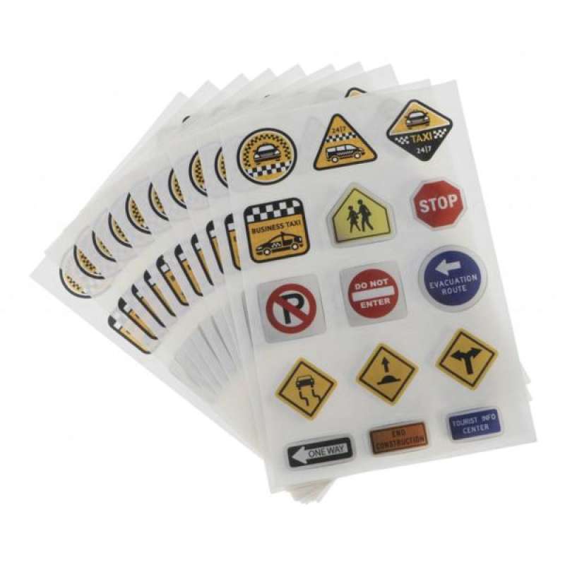 Promo 10 Sheets Traffic Life Symbol Stickers Road Railway Highway Sign ...
