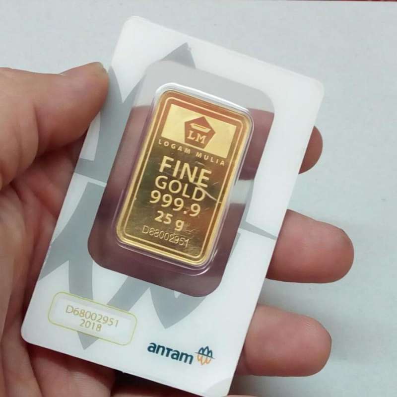 Jual Emas Batangan Antam, Lm Logam Mulia Antam 24 Karat, Fine Gold 25 ...