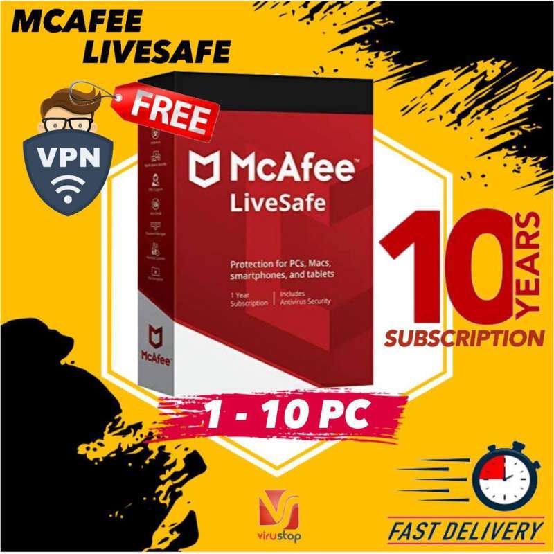 Promo Mcafee Livesafe 2022 ORIGINAL Antivirus 6 & 10 Years Subscription ...