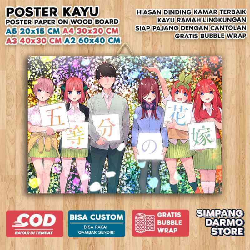 Jual Poster Kayu GoToubun no Hanayome Aestehic Tema Anime Go-Toubun ...
