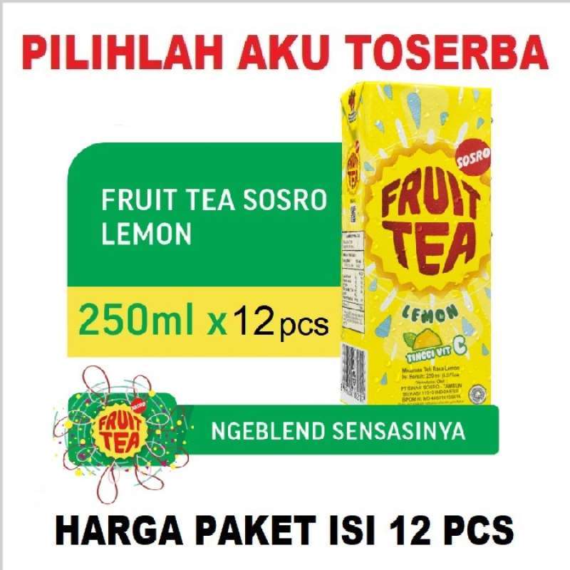 Promo Fruit Tea Sosro LEMON Kotak 250 ml - ( HARGA 12 pcs ) Diskon 21% ...