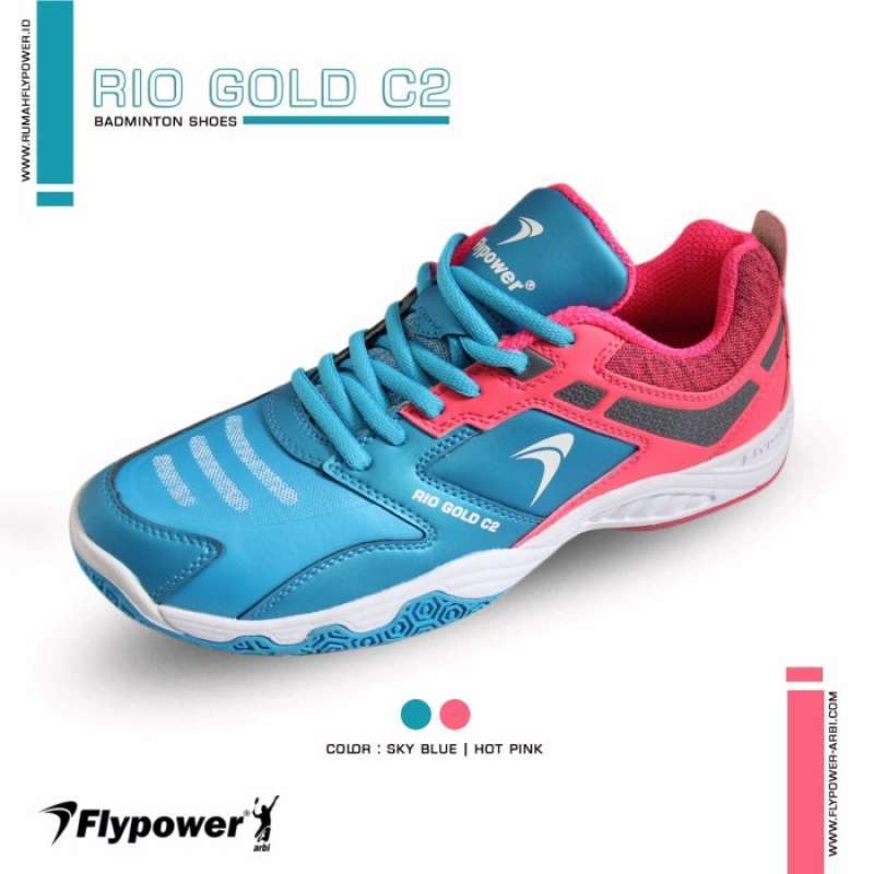 Jual Sepatu Badminton - Sepatu Flypower Rio Gold C2 Liliana Natsir ...