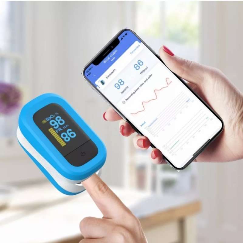 Jual Fingertip Pulse Oximeter Alat Ukur Saturasi Oksigen Rechargeable ...