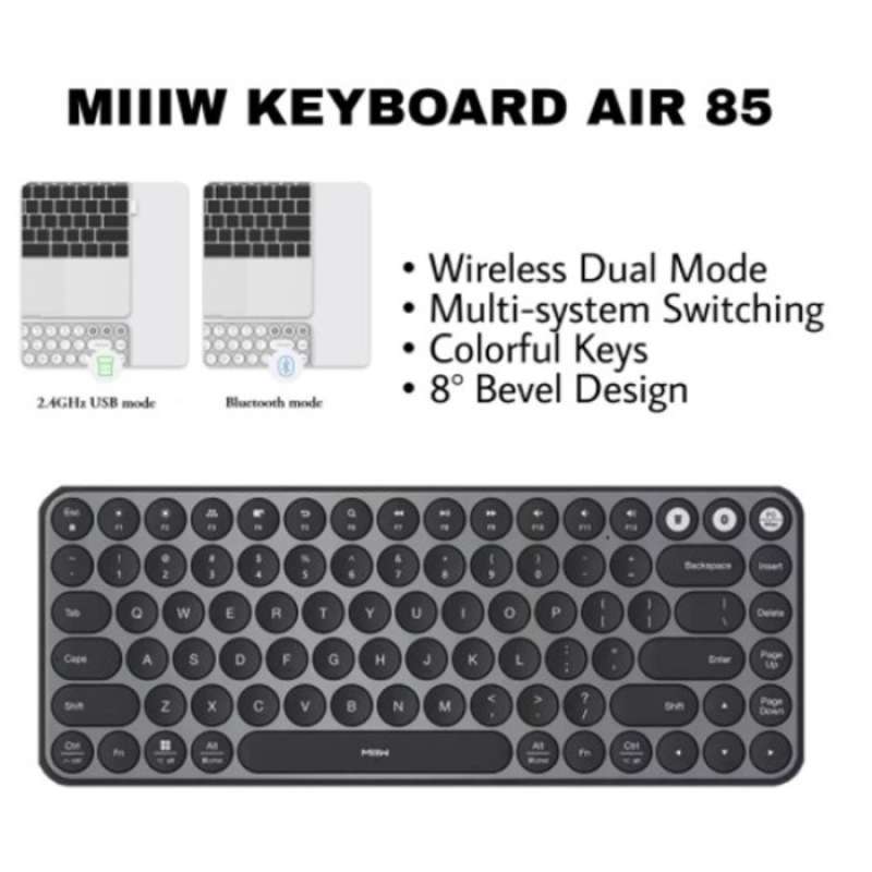 Jual Miiiw Keyboard Air 85 Keys Dual Mode Wireless Bluetooth - Silver ...