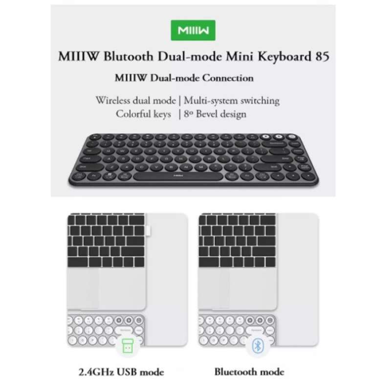 Jual Miiiw Keyboard Air 85 Keys Dual Mode Wireless Bluetooth - Silver ...