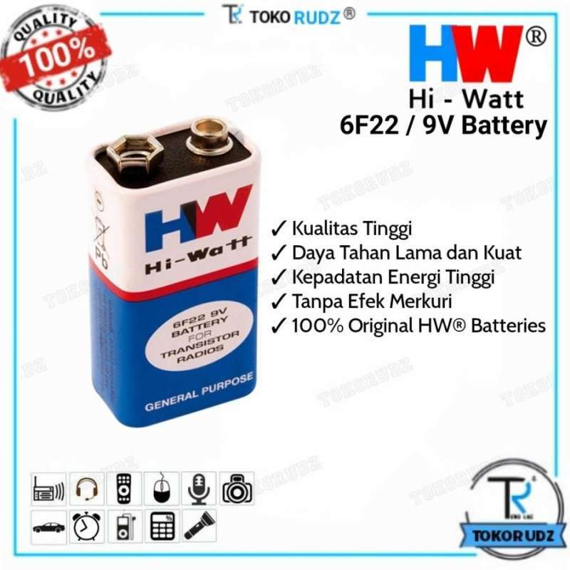 Jual Baterai 9V Kotak HW Original High Energy Batteries di Seller ...