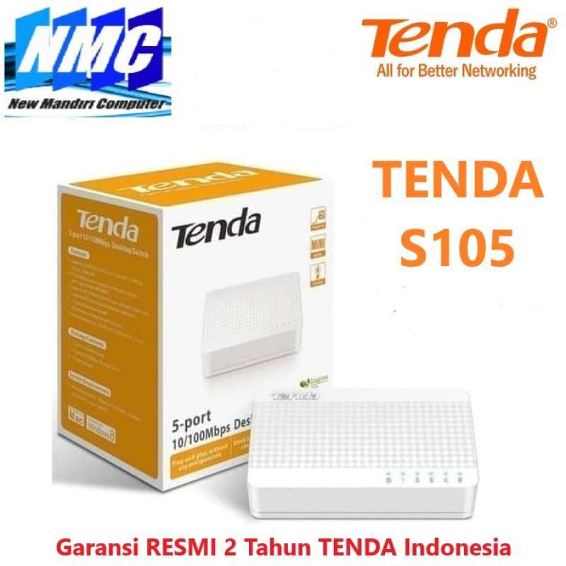 Promo Tenda Switch Hub S105 5 Port 10/100Mbps Fast Ethernet Diskon 53% ...