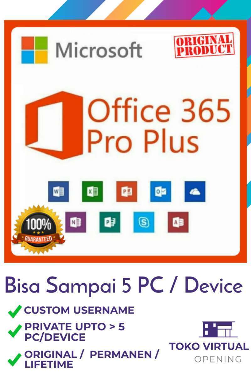 Promo Microsoft Office 365 Custom Username Untuk PC dan MacOS (Bisa untuk 5 Devices) (ORIGINAL ...