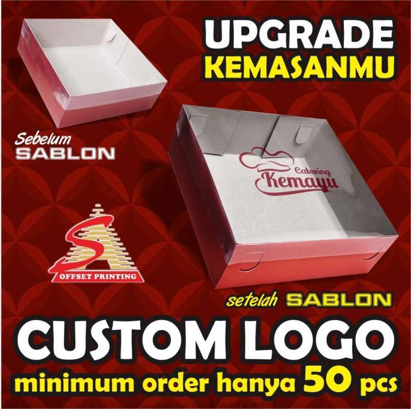 Jual 22 X 22 X 8 Custome Logo (sablon 1 Warna Bagian Tutup) Di Seller ...