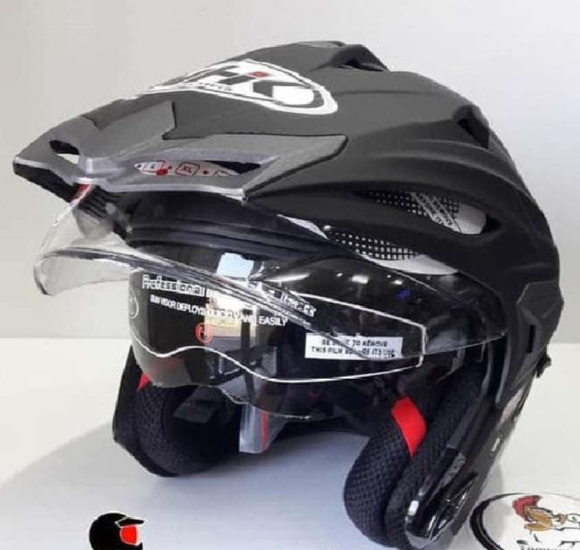 Promo NHK Helm Predator Crypton | SOLID HALF FACE DUAL VISOR NH-002 ...
