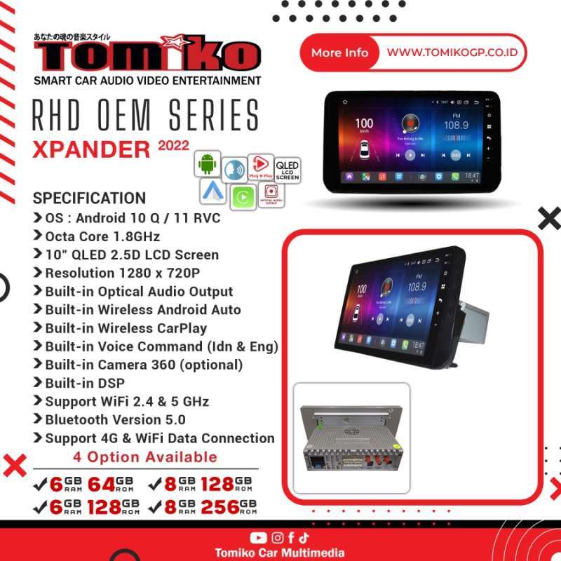 Jual Head Unit Android Tomiko Rhd Oem Series For Mitsubishi Xpander ...