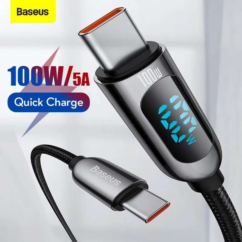 Jual Baseus Cable Data With Display USB to Type C 66W Type C to C 100W - Type C To Type C 100w ...