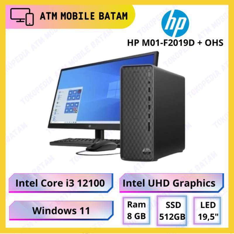 Jual Pc Desktop Hp M01 F2019d I3 12100 8gb 512gb Ssd 19.5 Win 11 Ohs Di Seller Atm Mobile Batam ...