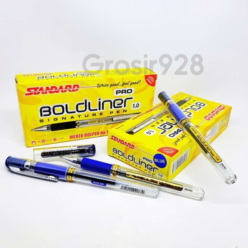 Promo (Per 12) Pen/ Pulpen Gel 1.0 Standard Bold Liner Pro Blue Diskon ...