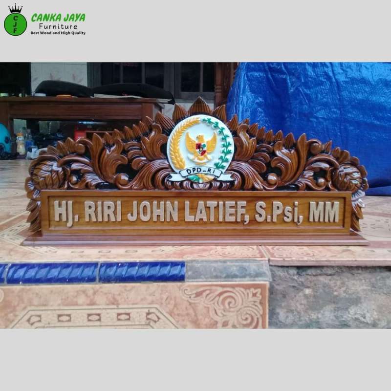 Jual CANKA - Papan Nama Kayu Ukir Asli Jepara Murah (Label, Dinas ...