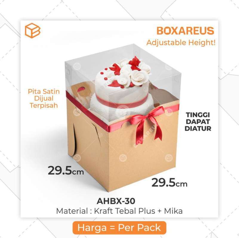 Jual Cake Box Tinggi Dus Mika Kue Kemasan Kotak Packaging | AHBX 30 di ...