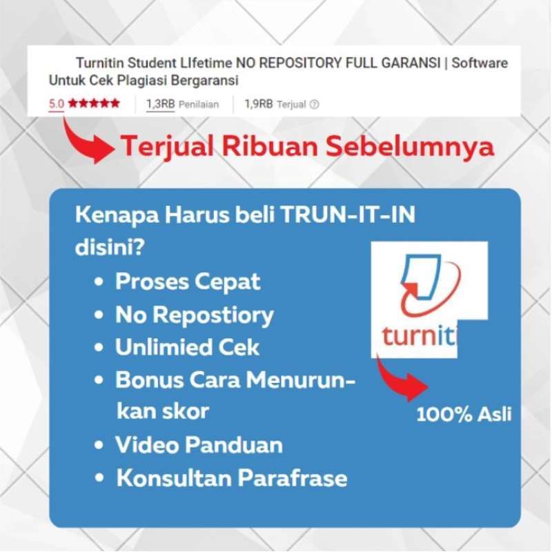 Promo Turn it in Lifetime No Repository Software Lengkap dengan ...