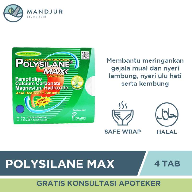 Jual Polysilane Max Peppermint Tablet - Tablet Kunyah Obat Maag Dual ...