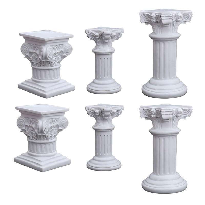 Jual 3 Roman Pillar Statue Pedestal Candlestick Stand Table Living Room ...