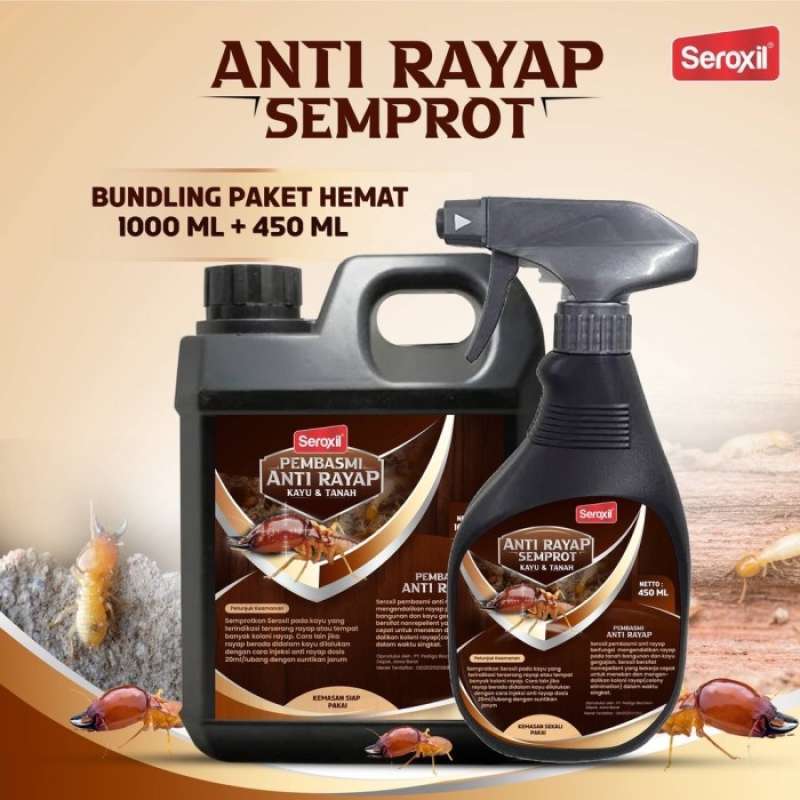 Promo Paket Racun Pembasmi Rayap Kayu / Tanah Semprot Ampuh 1L + 470ml ...