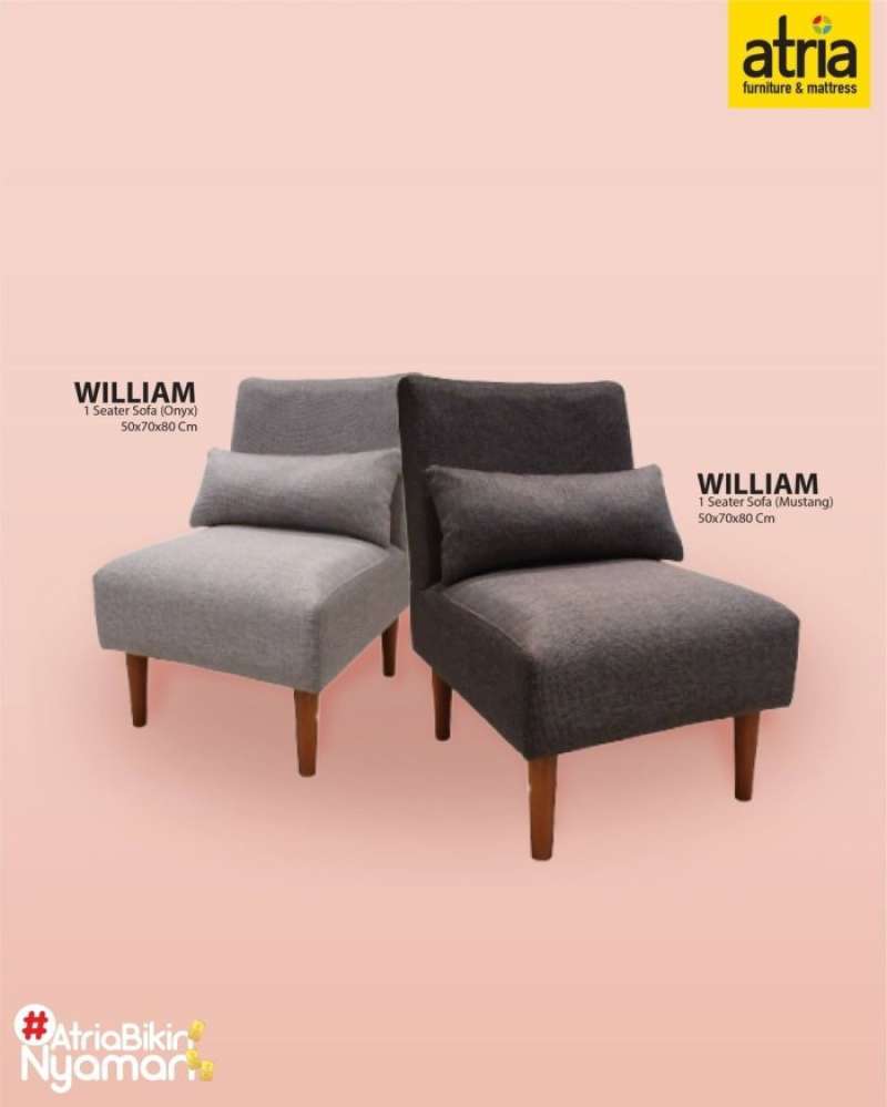 Promo Atria Sofa Wiliam Tanpa Lengan Fabric ONYX Diskon 23% di Seller ...