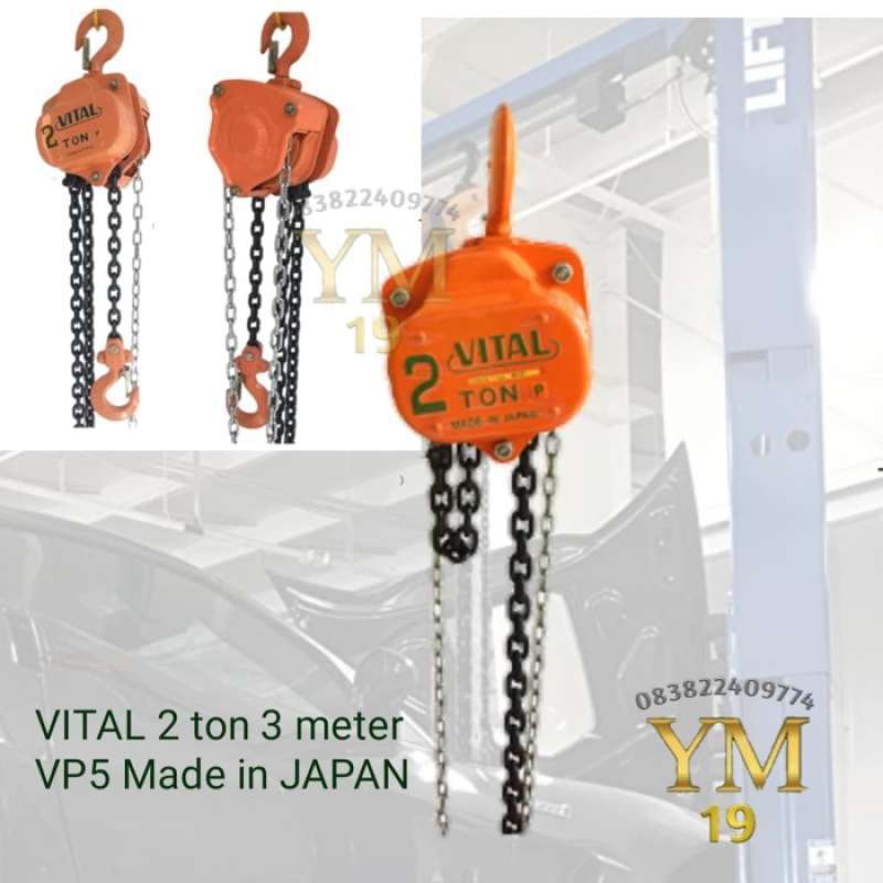 Jual Takel Chain Block 2 Ton x 3 Meter High Quality VITAL Made in japan ...