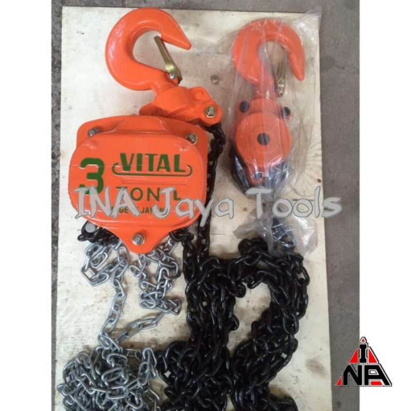 Promo Vital chain block 3 ton x 10 meter Takel Katrol chain block hoist ...