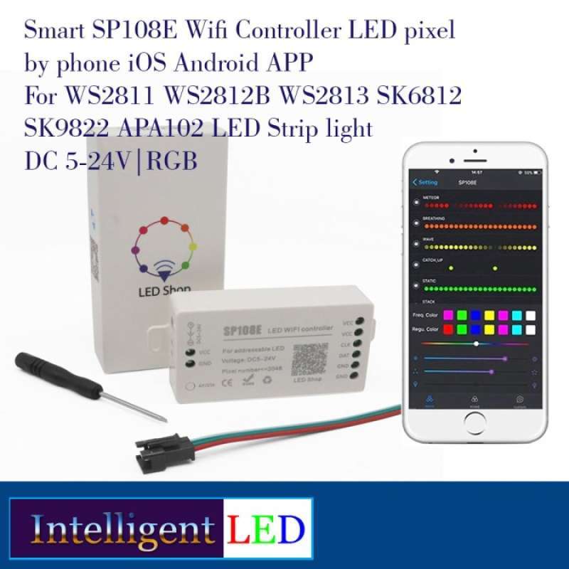 Jual Smart Sp108e Wifi Controller Led Pixel For Ws2812b Sk6812 Led ...
