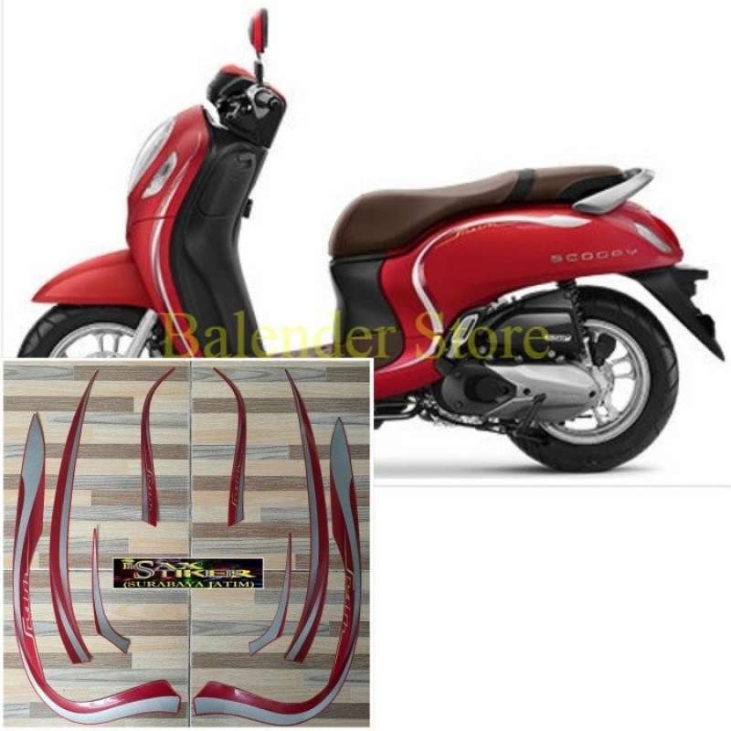 Promo striping original Honda Scoopy stylish red merah tahun 2022 ...