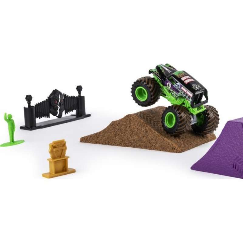 Promo Monster Jam Monster Dirt GRAVE DIGGER Deluxe Set Kinetic Sand ...