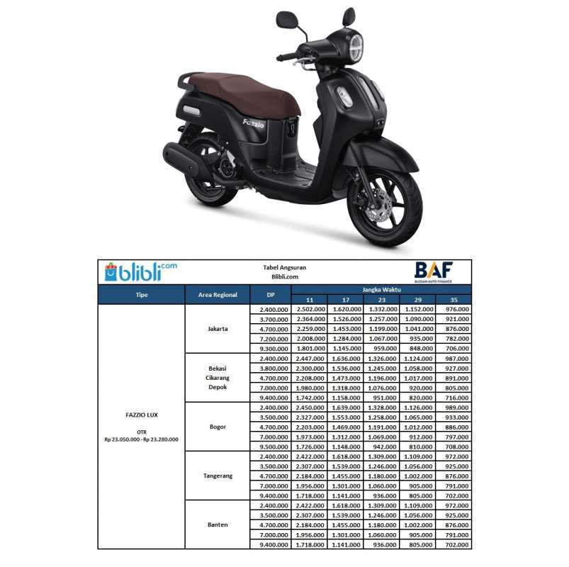 Jual BAF - [DP] Yamaha Fazzio Hybrid Connected - LUX Version Sepeda ...