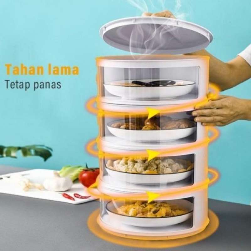 Jual Rak Penyimpanan Makanan Susun Tudung Saji Makanan 4 Susun Tingkat ...