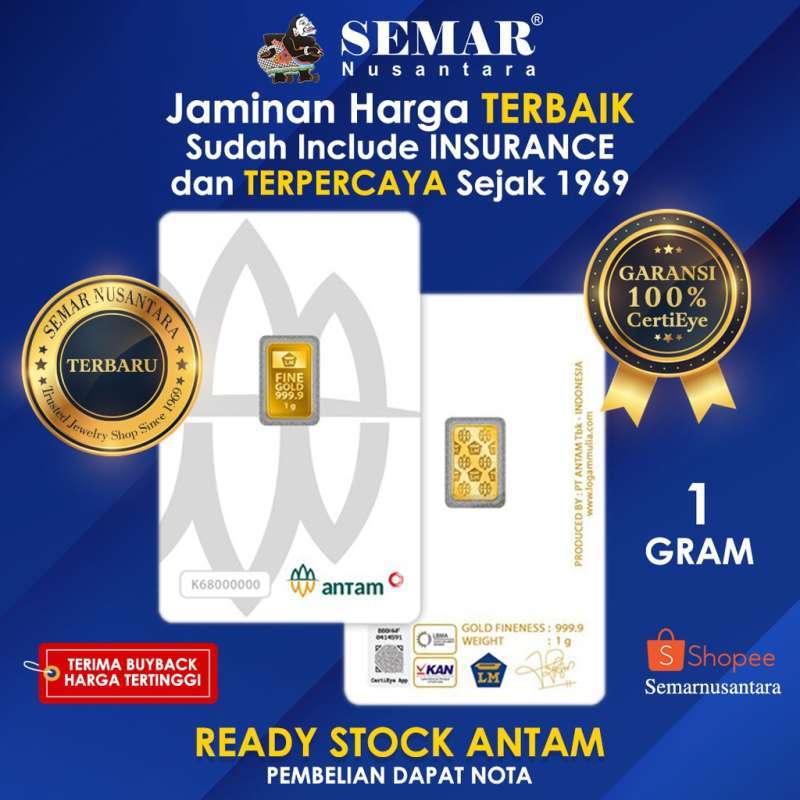 Jual Logam Mulia Antam Press 1gr Emas Batangan Semar Nusantara Di ...