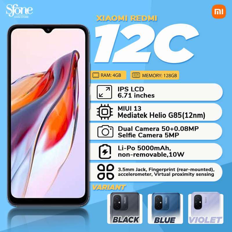Jual Xiaomi Redmi 12c 4/128 Ram 4gb Internal 128gb Garansi Resmi Xiaomi - Grey Di Seller Prince ...