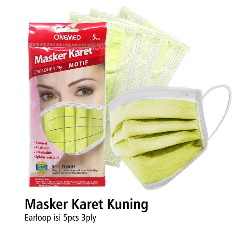 Promo [ COD] Onemed Masker KUNING Medis Masker Karet Earloop Masker ...