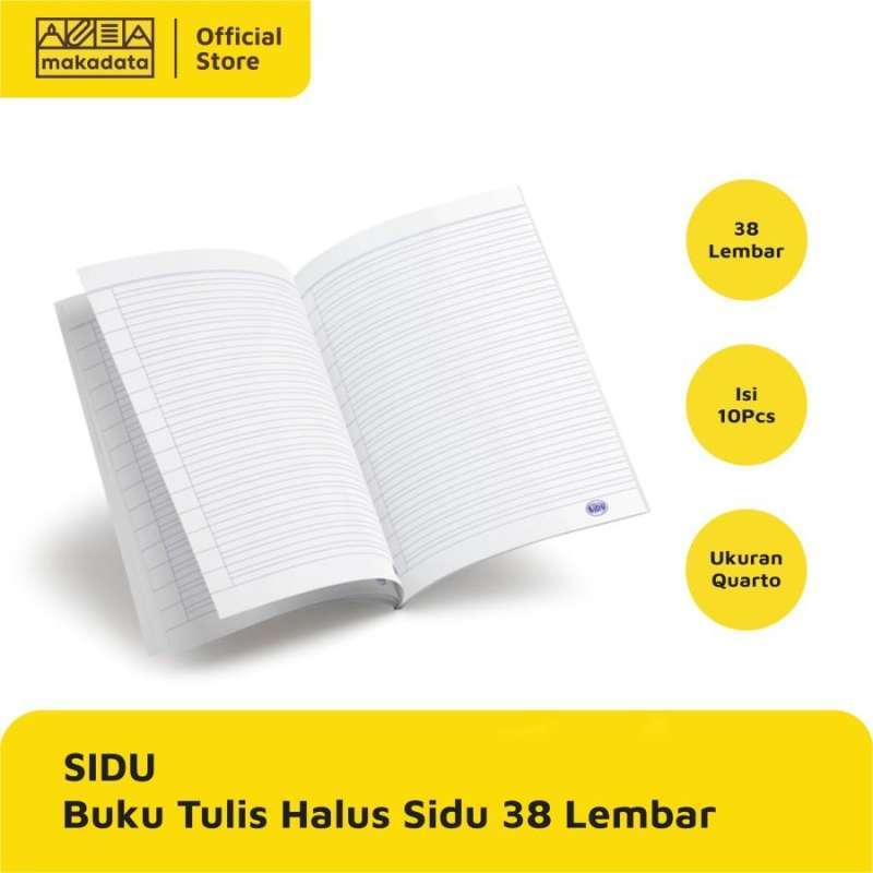 Jual Buku Tulis Halus Sidu 38 Lembar (1pack) Di Seller Makadata Rungkut ...