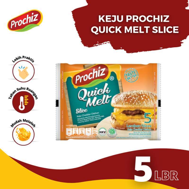 Jual Prochiz Quick Melt Keju Cheddar Olahan Slice [Isi 5 Lembar/Slices] di Seller Bentang Frozen ...