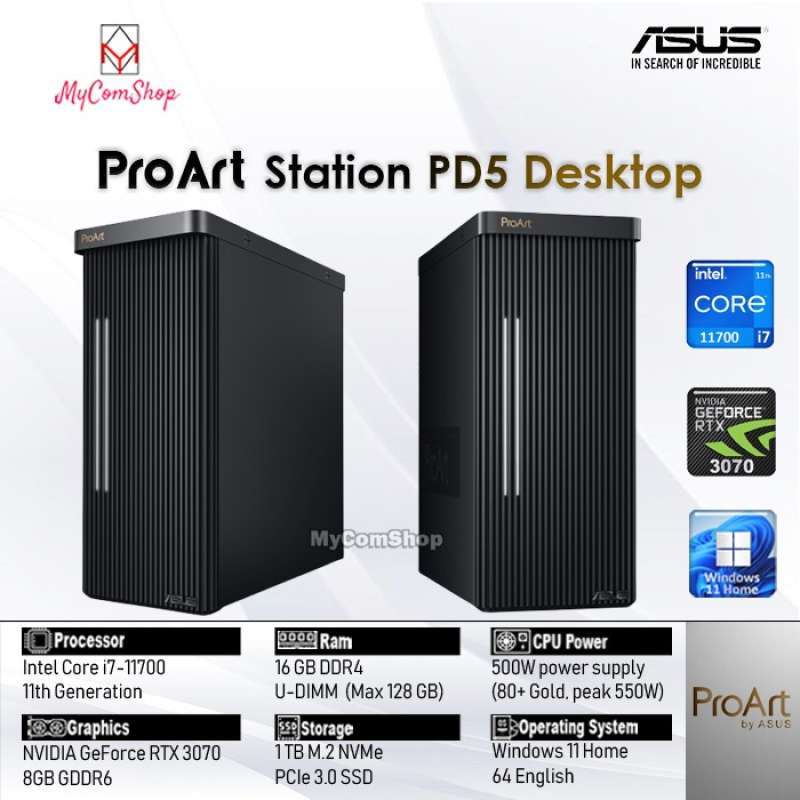 Jual Asus Proart Station Desktop Pd5 I7-11700 16gb Ram 1tb Ssd Rtx 3070 ...