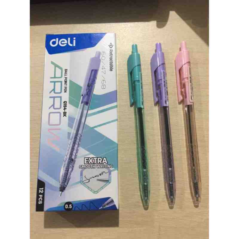 Jual Pulpen Deli Arrow Retractable 0.5mm Hitam - Eq194-bk Di Seller Tg ...