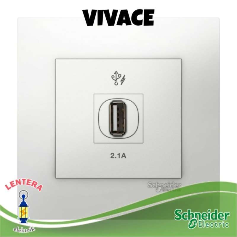 Jual Schneider Electric Vivace Usb Charger 2.1a - 1 Gang - Kb31usb_we ...