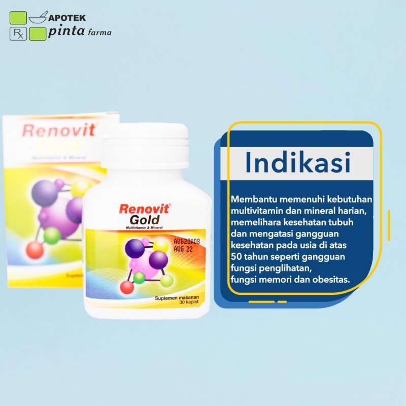 Jual Renovit Gold 30 Kaplet Multivitamin & Mineral. Di Seller Apotek ...