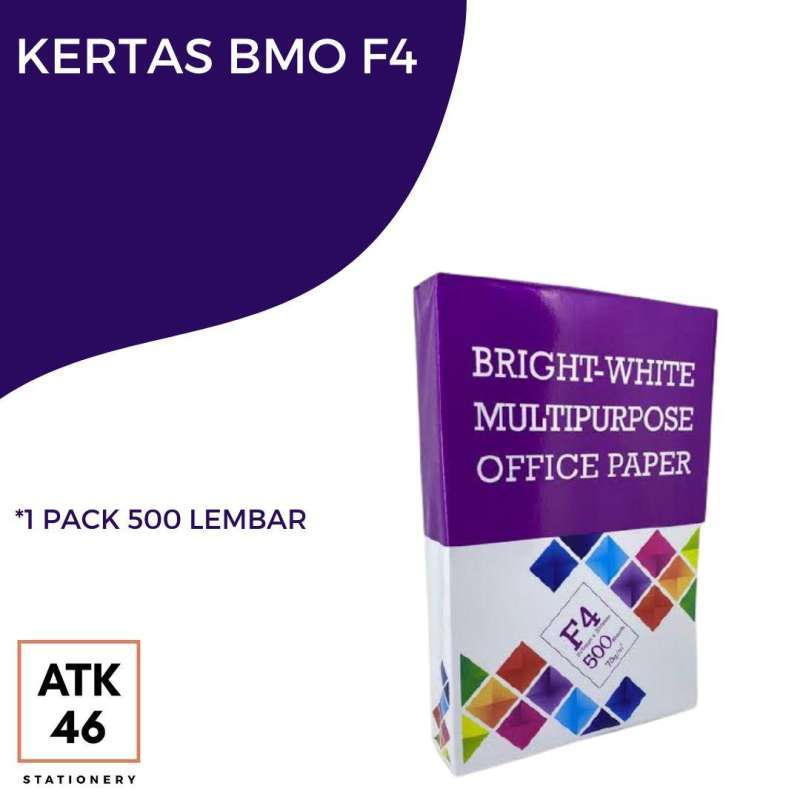 Jual Kertas Hvs F4 Bmo 75gr Kertas Fotocopy 1 Rim Copier Putih Di