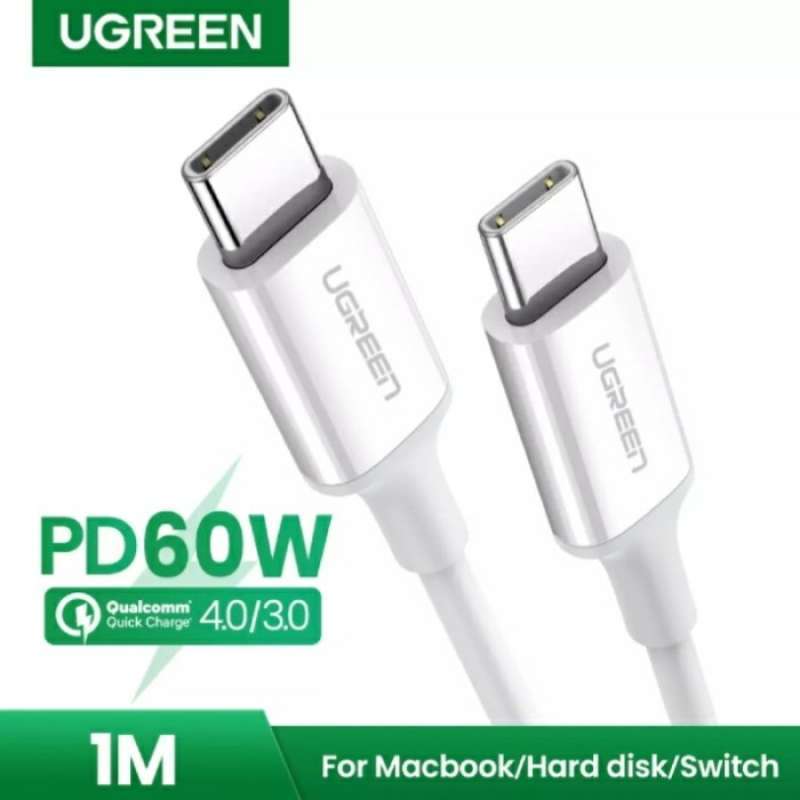 Jual Ugreen Pd Kabel 60W Usb Type C To Type C Fast Charge Data Cable Qc4.0 - White 1M Hot di ...