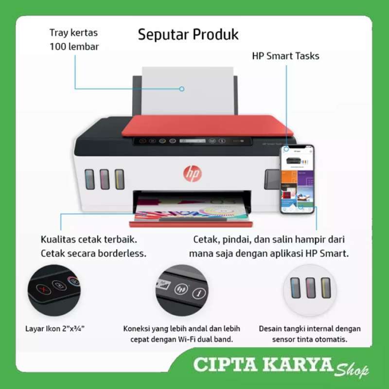 Jual Hp Smart Tank 519 All In One Printer (print, Scan, Copy, Wireless ...