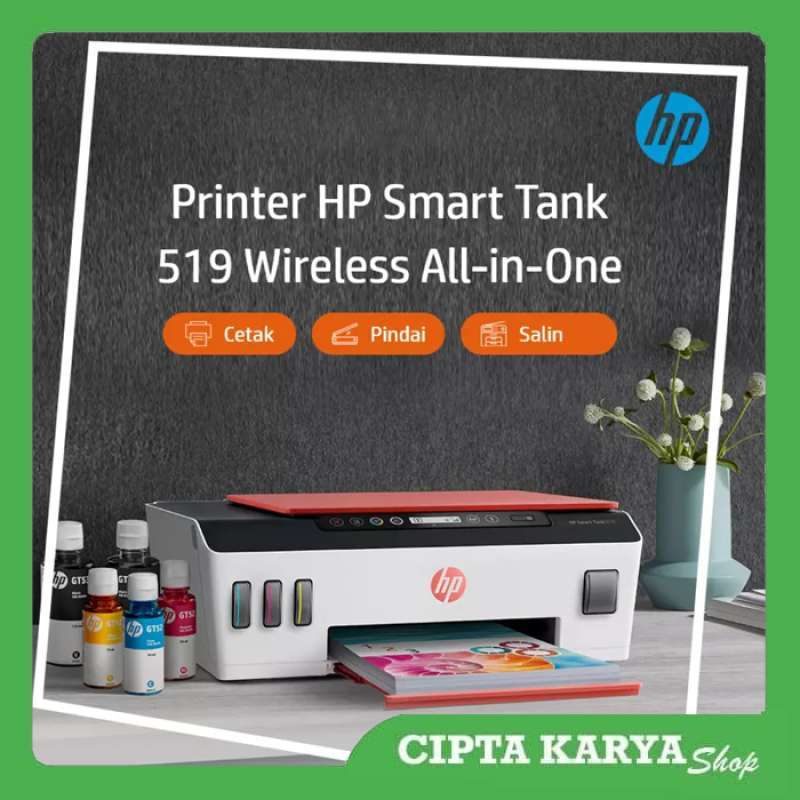 Jual Hp Smart Tank 519 All In One Printer (print, Scan, Copy, Wireless ...