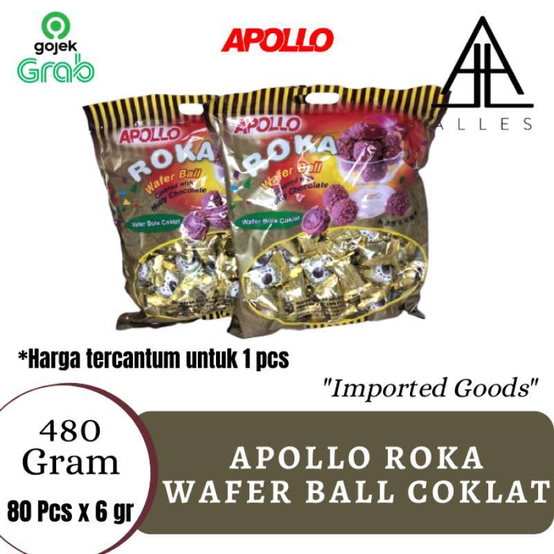 Jual Apollo Roka Wafer Ball / Biskuit Roka/ Roka Reffil Isi 80 - 480 ...