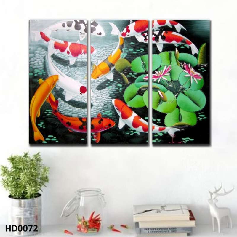 Jual Hiasan Dinding Ikan Koi Daun Hijau Wall Decor Puzzle 45x20 HD0072 ...